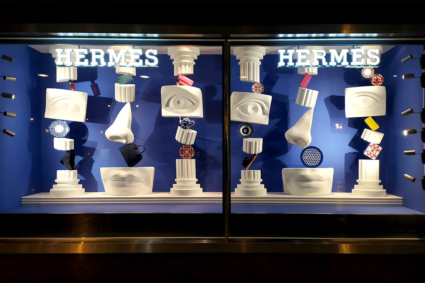 “Illusory Faces” Hermès Window Displays AW/19Luxury Retail